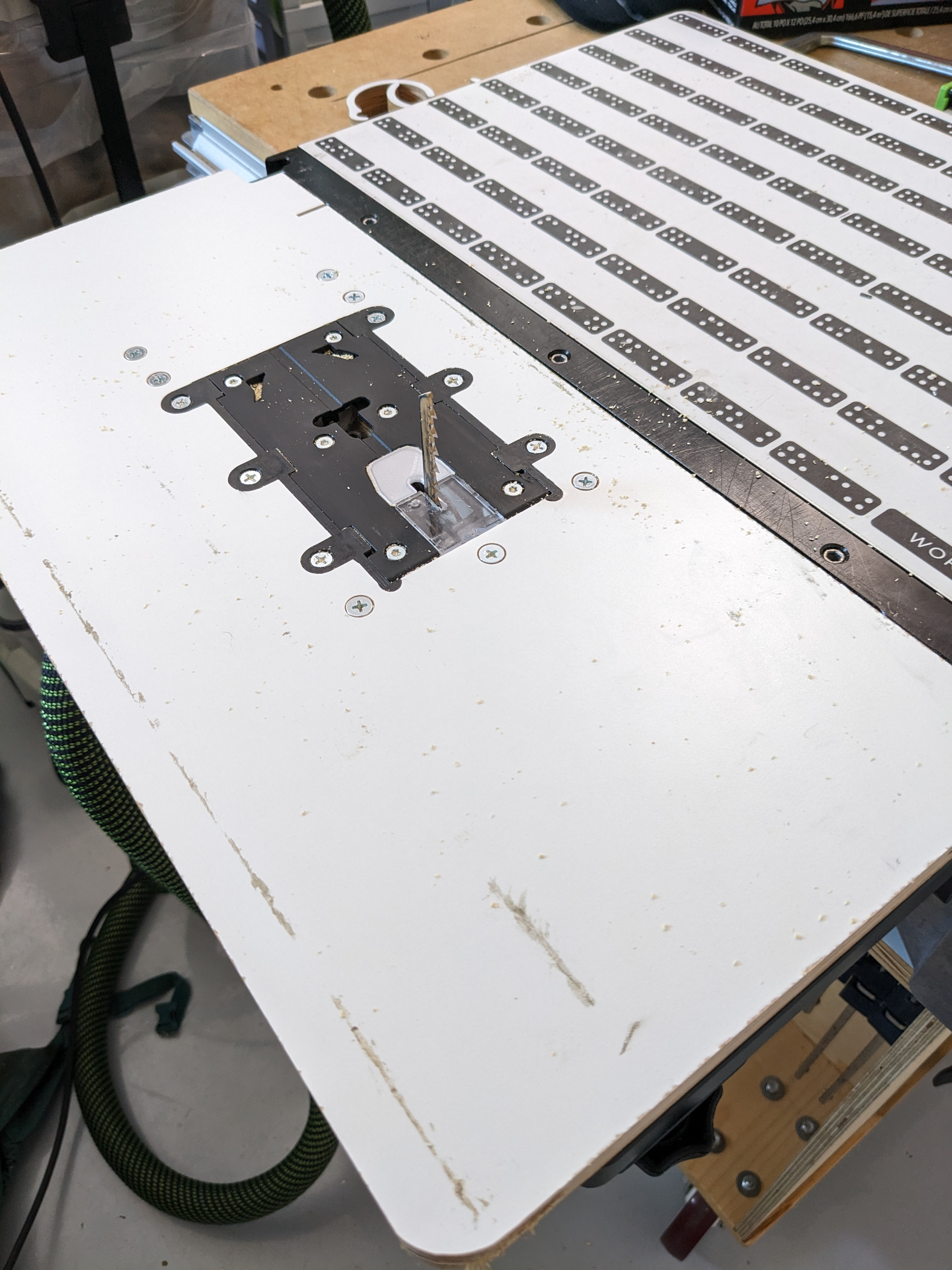Inverted Jigsaw table Workstation add-on Created by gwendal — Plate for mounting a Festool PS300 ...