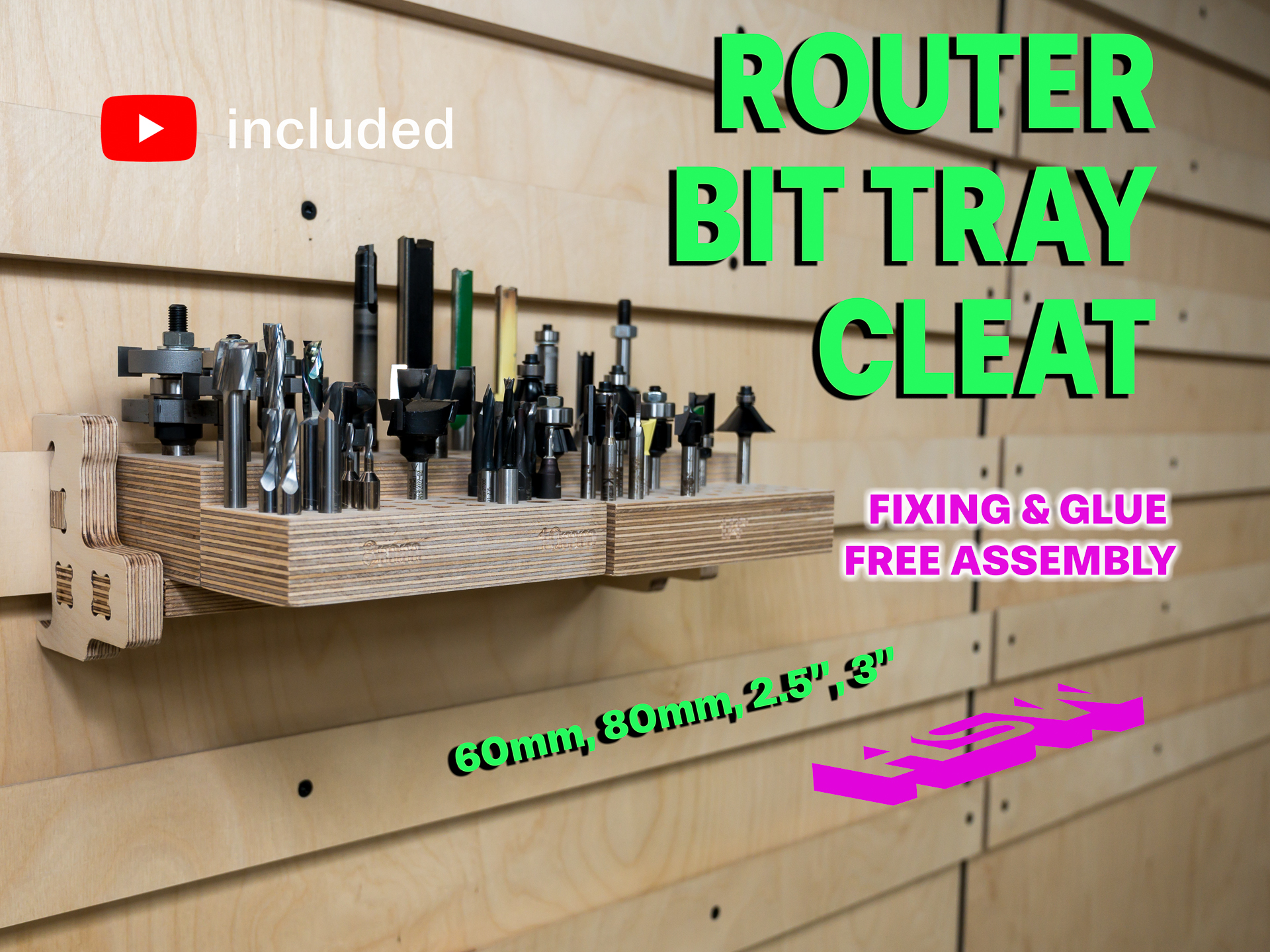 Magnetic Router Bit Holder French Cleat Created by HSWBuilds — Magnetic ...