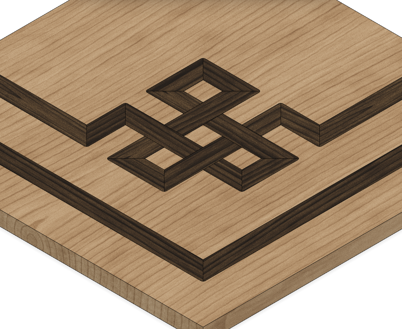 Floor corner knot inlay Created by Sam — Ornamental corner knot inlay